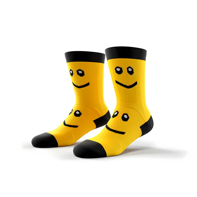 Yellow Smiley Face Socks