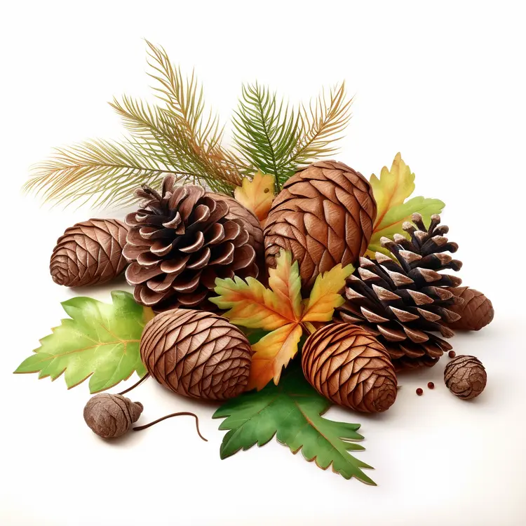 Pine Cones and Leaves for Autumn Decor