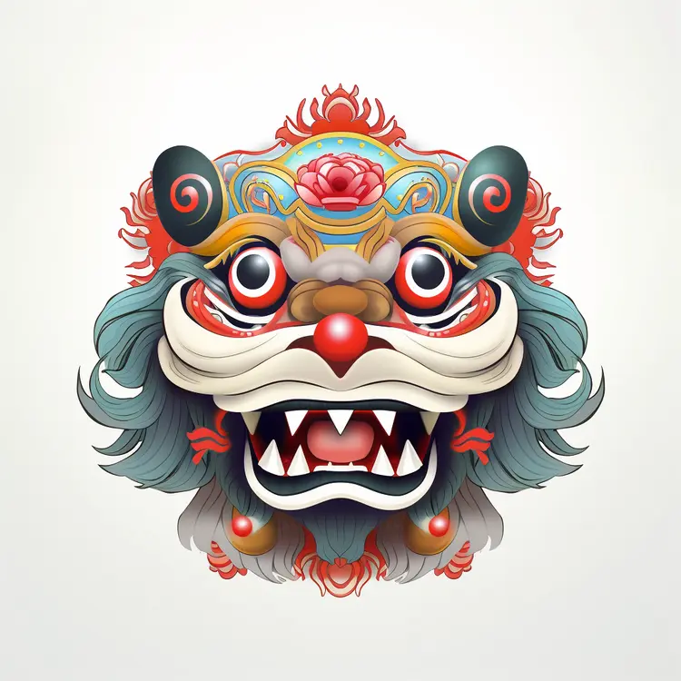 Colorful Traditional Lion Mask