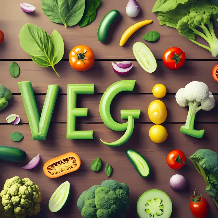 Fresh Vegetables Spelling 'VEGI'