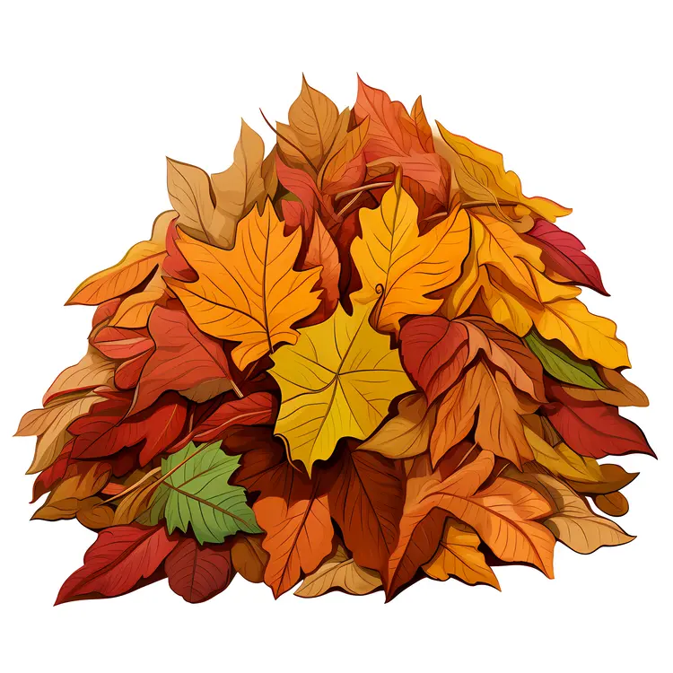 Colorful Autumn Leaves Pile