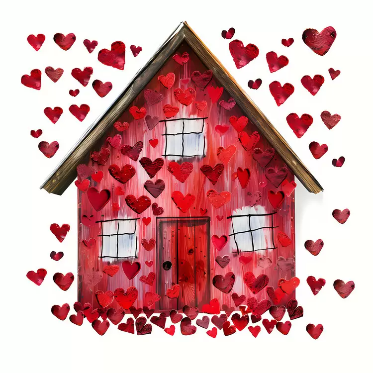 Cute House with Hearts
