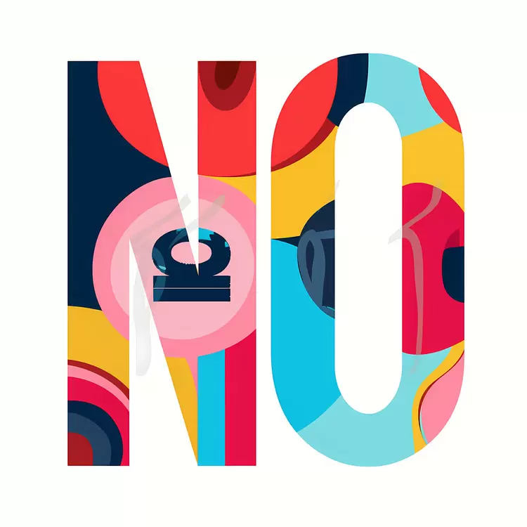 NO sign Word Typography Typeface