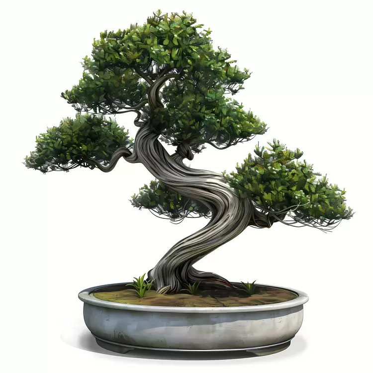 minimalist zen garden serene peaceful environment bonsai tree