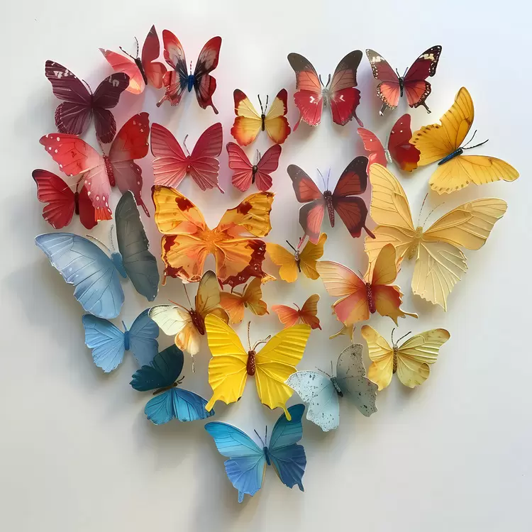 heart shape folded shapes paper cutouts abstract art