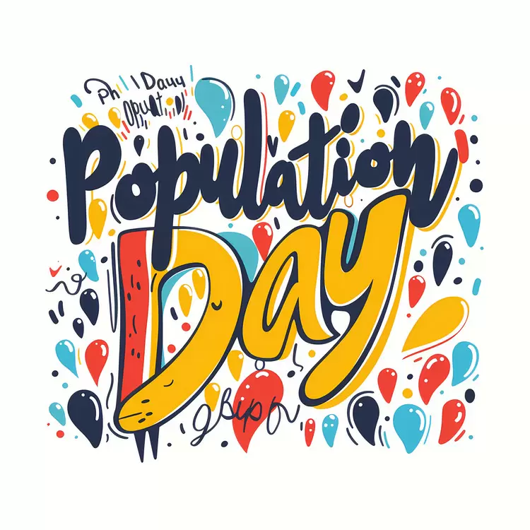Hand drawn lettering Texture World Population Day Human Artistic