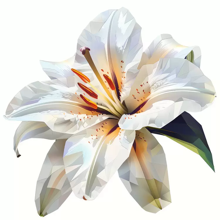 Artistic rendering White Lily illustration Stylized Art Flower art