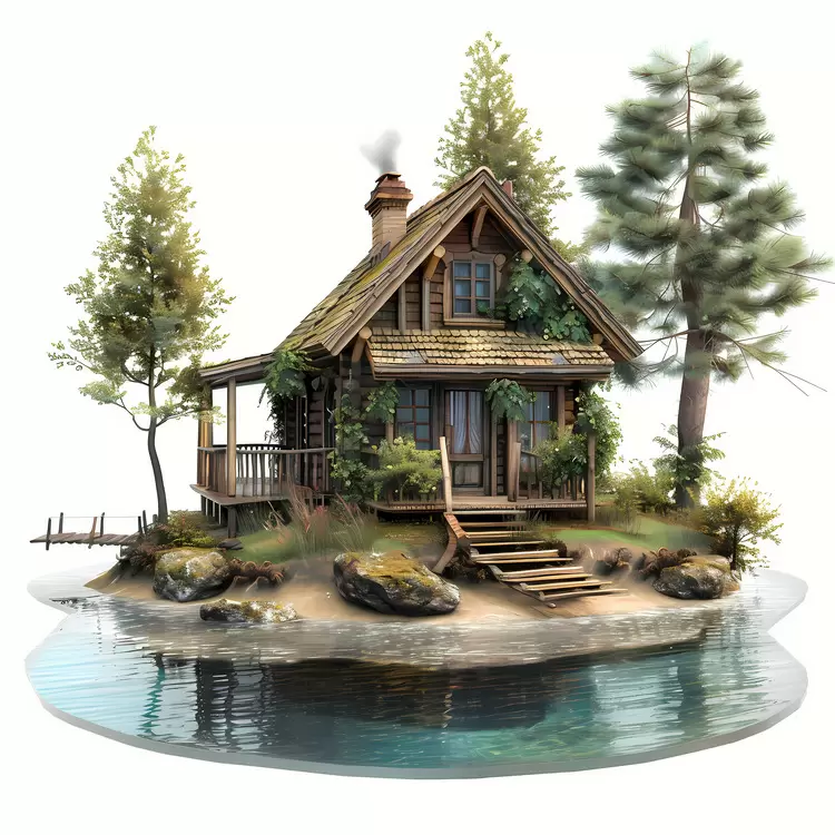 Waterfront cottage Waterfront shelter Log home on water Rustic retreat ...
