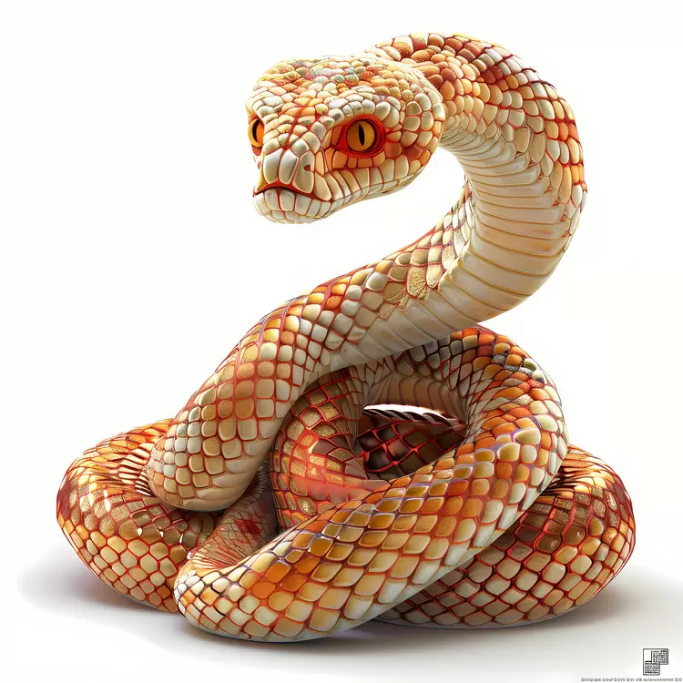 Realistic Orange and Brown Snake