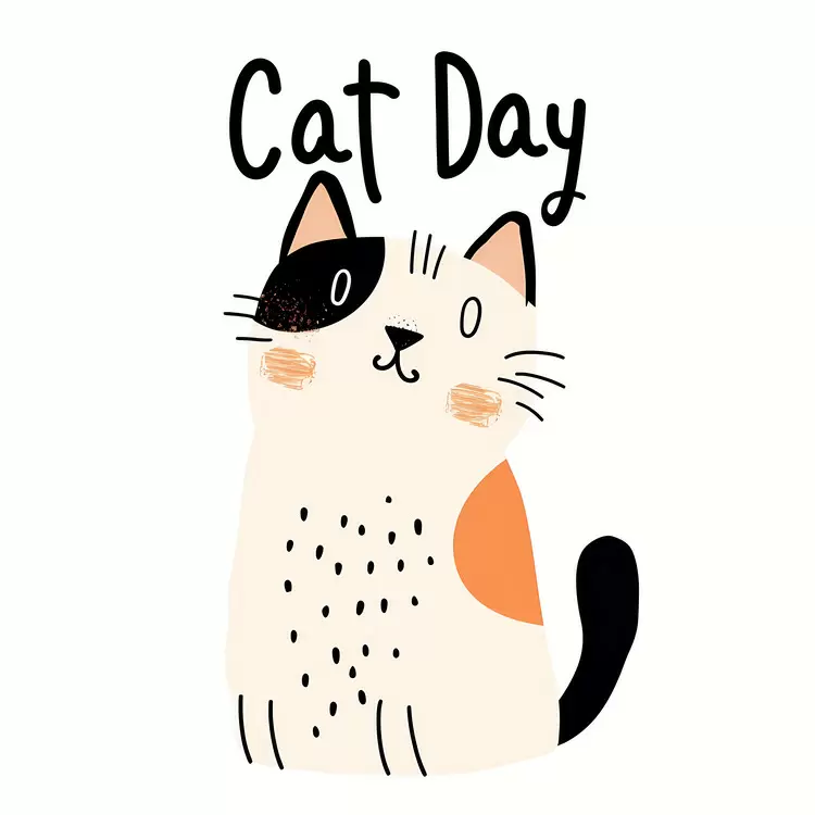Happy Cat Illustration for Cat Day