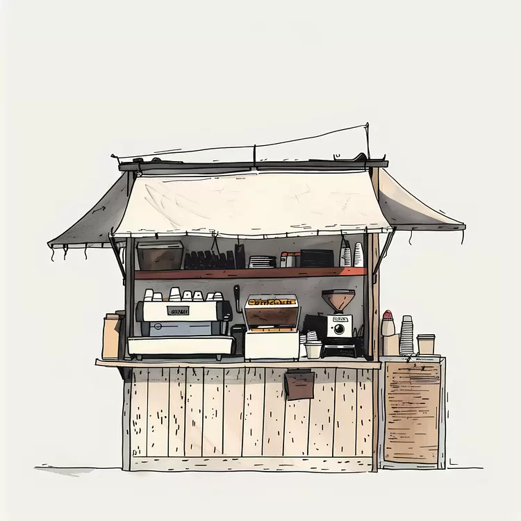 Coffee beans Coffee stand Brewing equipment Coffee stall Latte art
