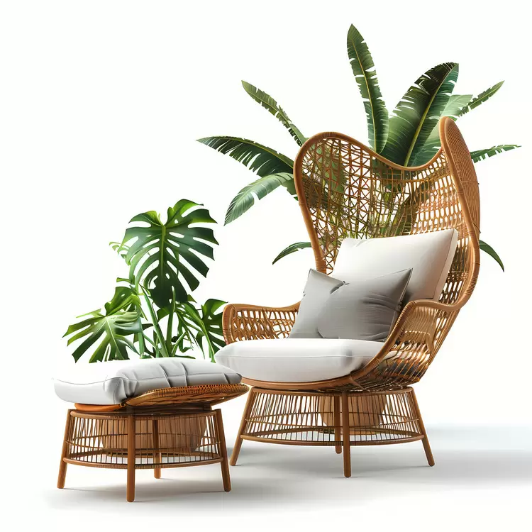 Outdoor Furniture palm tree wicker chair