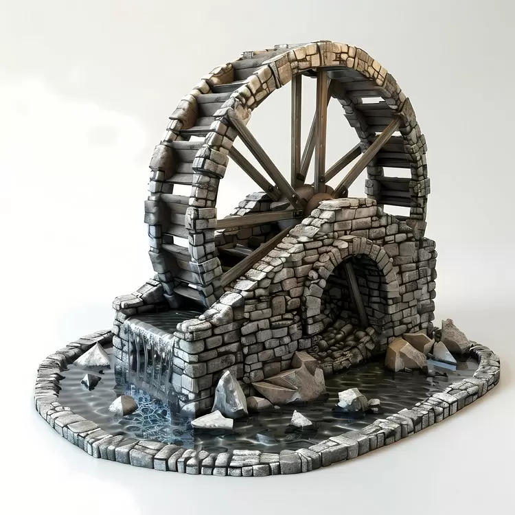 medieval Water Wheel stone architecture