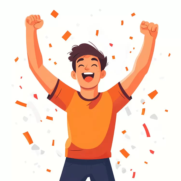 Congratulations Waving hands Cheering Raising arms celebrating