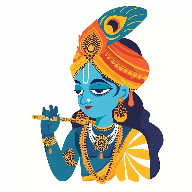 Blue God Spiritual Iconography Hindu Religion Lord Krishna