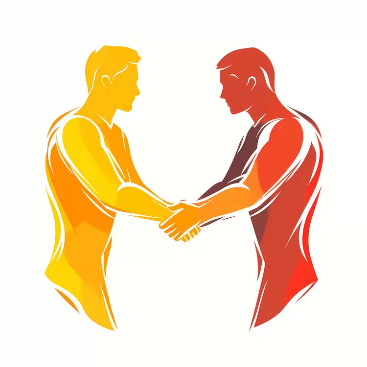 Two hands shaking in a dynamic energetic way Sportsmanship representing ...