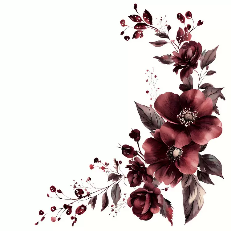 maroon floral corner